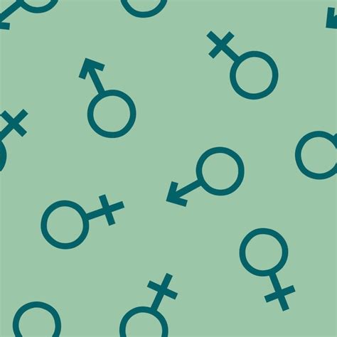 Premium Vector Green Seamless Pattern With Gender Symbols