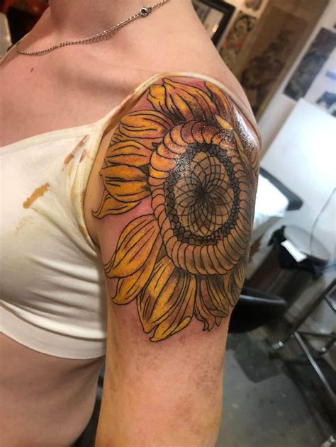 Sunflower Shoulder Tattoo