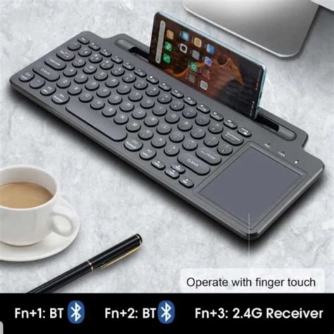 Promo Silent Keyboard Wireless 3 Multi Device With Touchpad Keyboard Diskon 33 Di Seller Farwa
