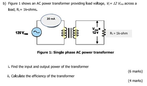 Solved B Figure 1 Shows An AC Power Transformer Providing Chegg Com