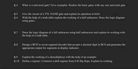 solved q 4 what is a universal gate give examples realize