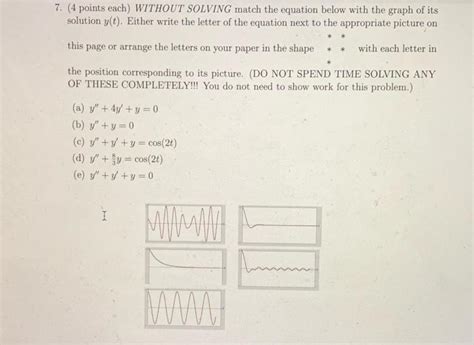 Solved 7 4 Points Each Without Solving Match The Equation