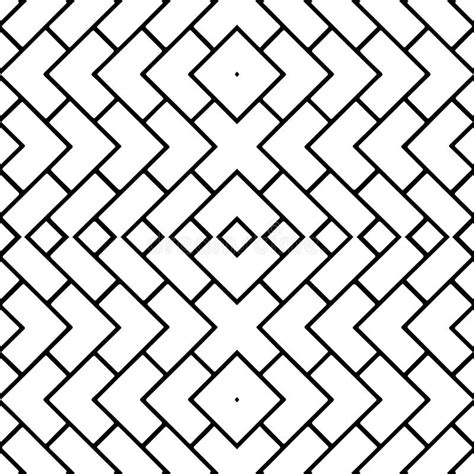 Abstract Geometric Seamless Pattern Of Interlocking Shapes Stock