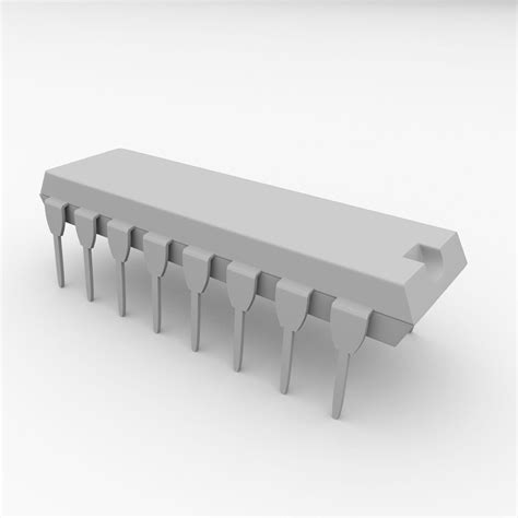 microchip 3d model 3ds fbx blend dae