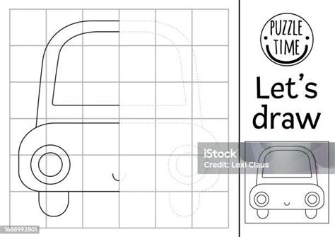 Complétez Limage De La Voiture Feuille De Pratique De Dessin Symétrique