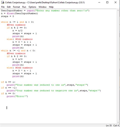 Programmed The Collatz Conjecture Into Python Probably Not The Most