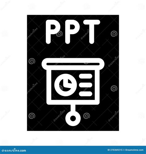 Ppt File Format Document Glyph Icon Vector Illustration Stock Vector Illustration Of