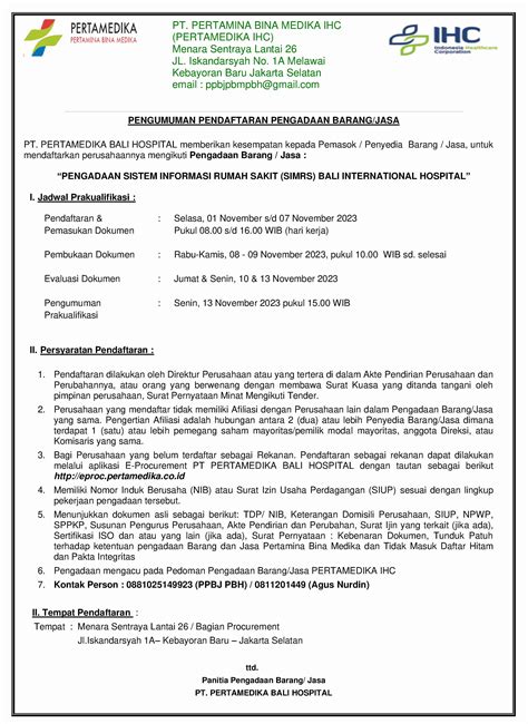 pengadaan sistem informasi rs simrs bali international hospital