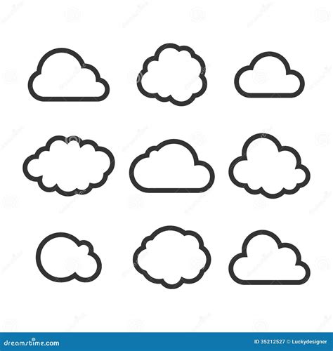 Cloud Icon Set Stock Vector Illustration Of Computing 35212527