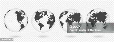지구의 투명 글로브의 집합입니다 투명 한 텍스처와 그림자 세계 형태로 현실 세계 지도 지구본에 대한 스톡 벡터 아트 및 기타 이미지 지구본 세계지도 행성 Istock
