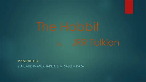 Assignment Of The Hobbit Ppt Pptx