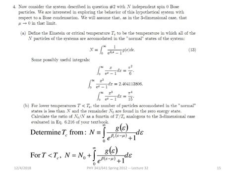 PHY 341 641 Thermodynamics And Statistical Physics Lecture Ppt Download