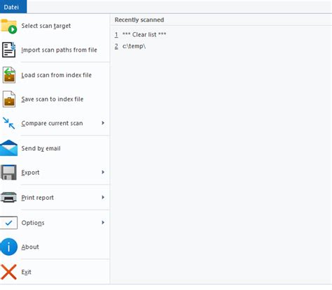 Using Treesize The Ribbon Bar Application Menu