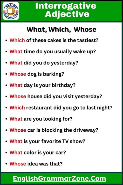 100 Examples Of Interrogative Adjective In Sentence