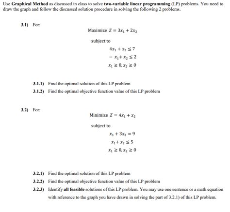 Solved Use Graphical Method As Discussed In Class To Solve