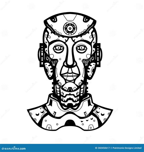 Humanoid Robot Model 2d Linear Cartoon Character Vector Illustration 311619638