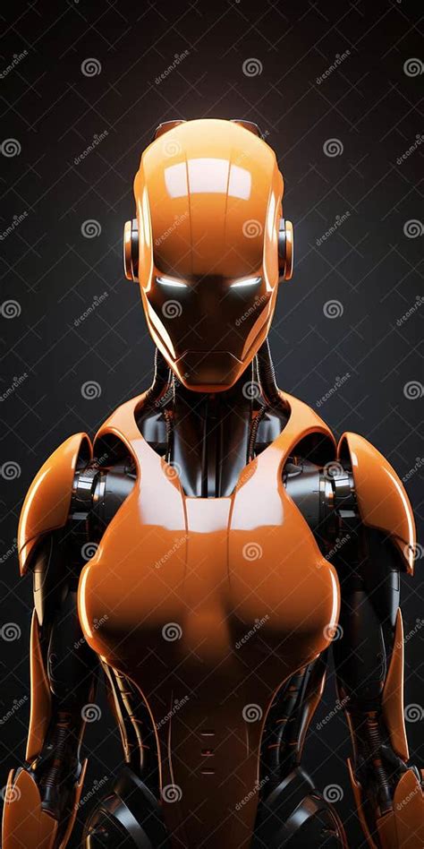 Minimalistic Style Yellow Humanoid Robot Beautiful Illustration