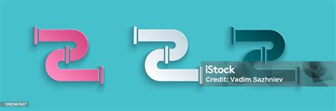 파란색 배경에 격리 된 종이 컷 산업 금속 파이프 아이콘 다양한 모양의 파이프 라인 부분을 배관합니다 종이 아트 스타일 벡터 일러스트레이션 3차원 형태에 대한 스톡 벡터