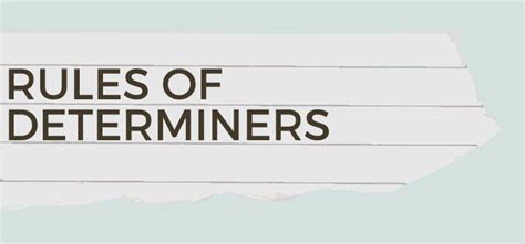List Of Determiners