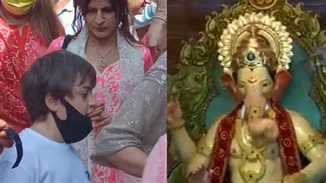 Shah Rukh Khans Son Abram Visits Lalbaugcha Raja After Celebrating