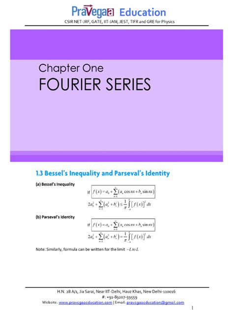 Bessels Inequality Parsevals Identity Pdf