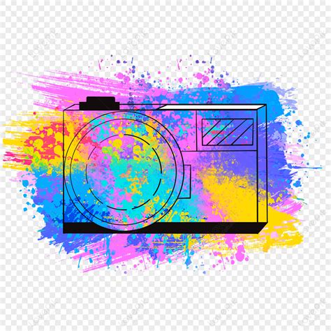 파란색 페인트 일러스트 스플래시 카메라 와이어 프레임 물감색깔푸른 Png 일러스트 무료 다운로드 Lovepik