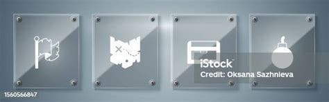 폭발할 준비가 된 폭탄 골동품 보물 상자 해적 지도 및 깃발을 설정하십시오 정사각형 유리 패널 벡터 고풍스런에 대한 스톡 벡터 아트 및 기타 이미지 Istock