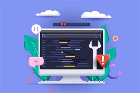 Ilustração 3d Do Conceito De Programação Composição Do ícone Com