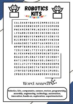 Robotics Kits Word Search Puzzle Worksheet Activity By Art With Mark