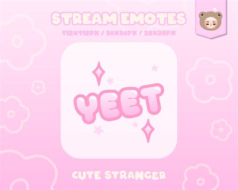 Pastel Pink Yeet Twitch Emote Stream Graphics Cute Etsy