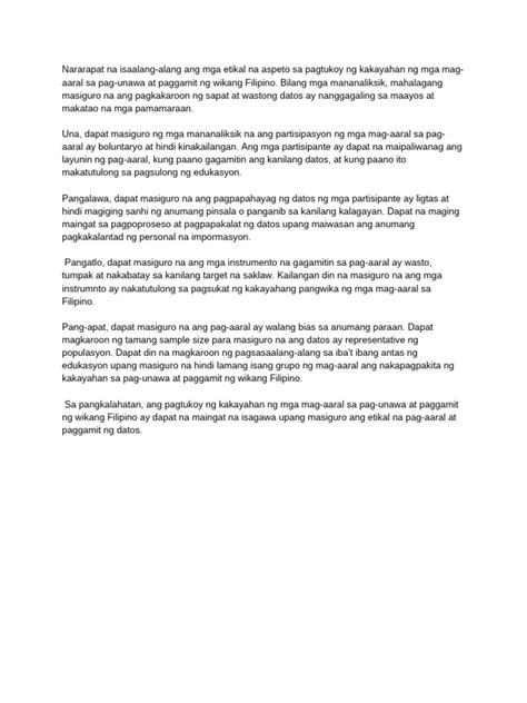 Statistical Tool Quantiz At Etikal Na Pagsasalang Pdf