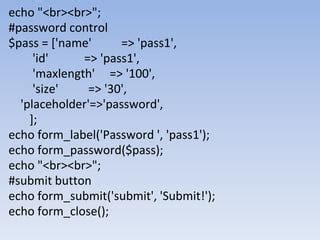 24 CodeIgniter Simple Login With Sessions PPT