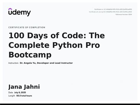 Completed 100daysofcode In Python Ready For New Challenges Jahni