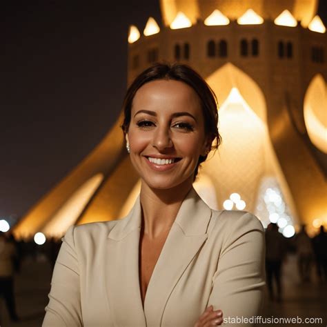 Jada Stevens Near Azadi Tower At Night Stable Diffusion Online