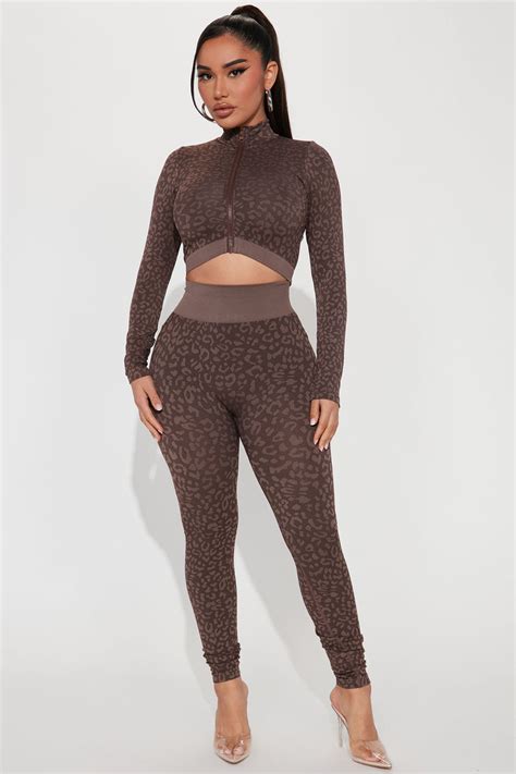 Zayla Seamless Legging Set Brown Fashion Nova Matching Sets Fashion Nova