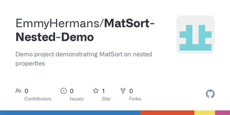 Github Emmyhermansmatsort Nested Demo Demo Project Demonstrating Matsort On Nested Properties