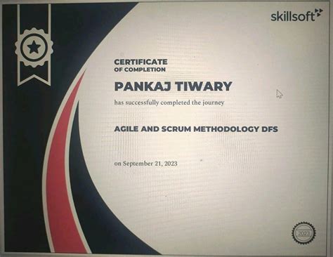 Pankaj Tiwary On Linkedin Successfully Completed Agile And Scrum Methodology Dfs