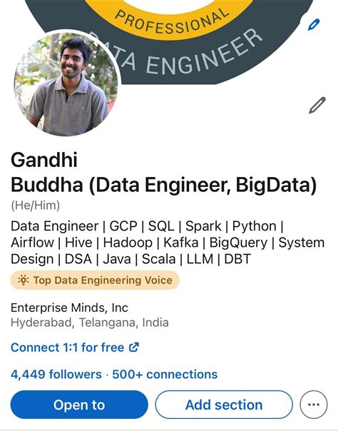 gowtham sb on linkedin congratulations gandhi buddha data engineer