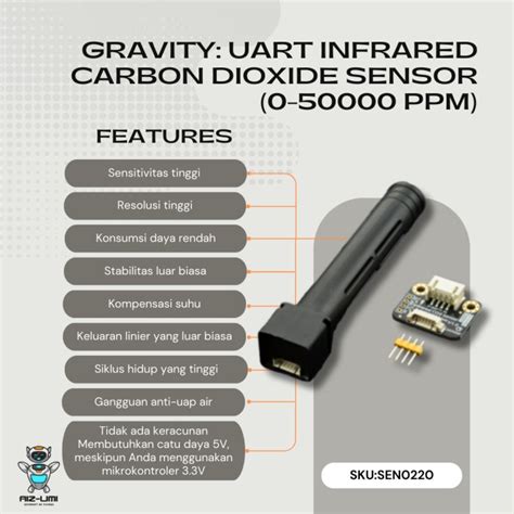 Jual DFRobot Gravity UART Infrared CO2 Sensor 0 50000ppm Kab