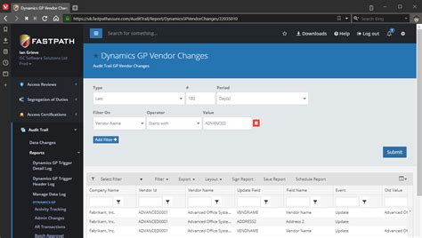 implementing fastpath s audit trail view reports azurecurve