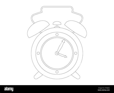Watch Clock Alarm Outline Time Reminder Waking Up Ringing Timer Vintage Old Antique Style Design