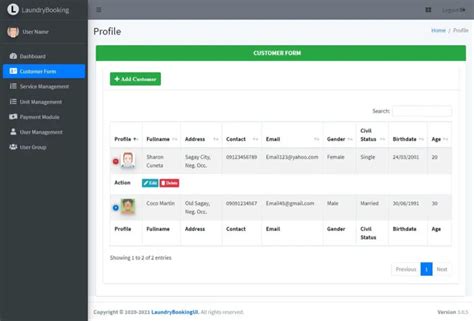 Laundry Shop Management System Free Download Bootstrap Template