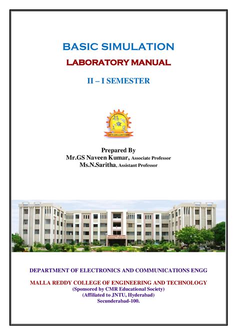 Computational Lab Reference Basic Simulation Laboratory Manual Ii I