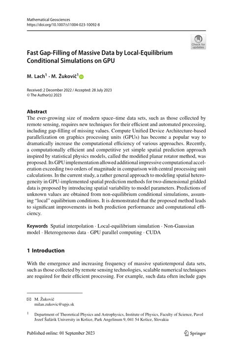 Pdf Fast Gap Filling Of Massive Data By Local Equilibrium Conditional