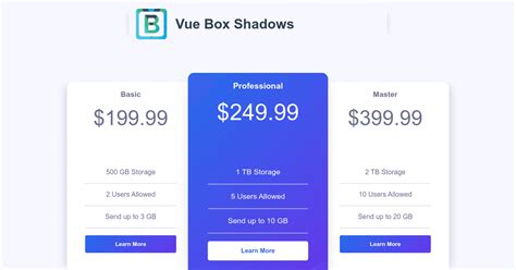 vue box shadows examples codesandbox