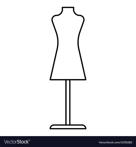 Mannequin Icon Outline Style Royalty Free Vector Image