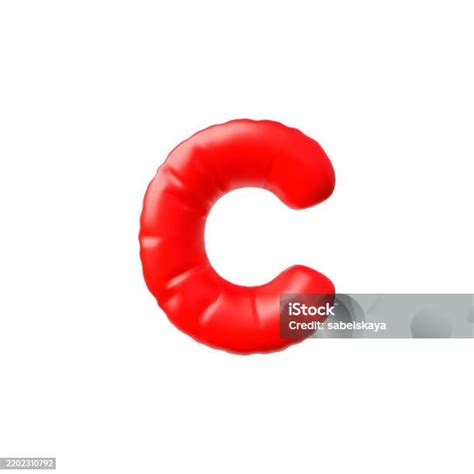 영어 알파벳 대문자 C 빨간 공기 팽창 풍선 3d 벡터 아이콘 자음 유형 기호 푹신한 글꼴 기호 3차원 형태에 대한 스톡 벡터 아트 및 기타 이미지 Istock