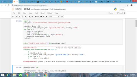Unicodedecodeerror For Glove · Issue 7206 · Keras Teamkeras · Github