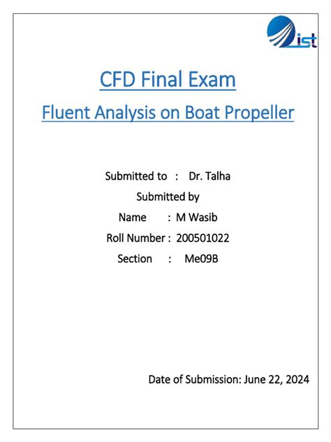 Cfd Final Exam Report Pdf
