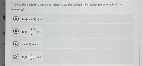 solved to solve the equation log x 3 logx 1 ﻿we should